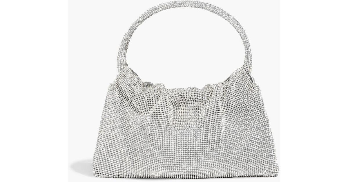 Jonathan Simkhai Ellerie Crystal-Embellished Satin Tote in Gray | Lyst
