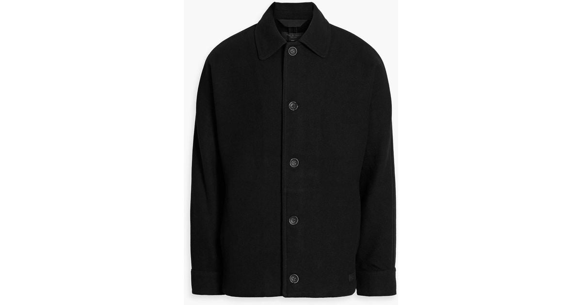 Rag & Bone Henerson Wool-blend Twill Overshirt in Black for Men | Lyst UK