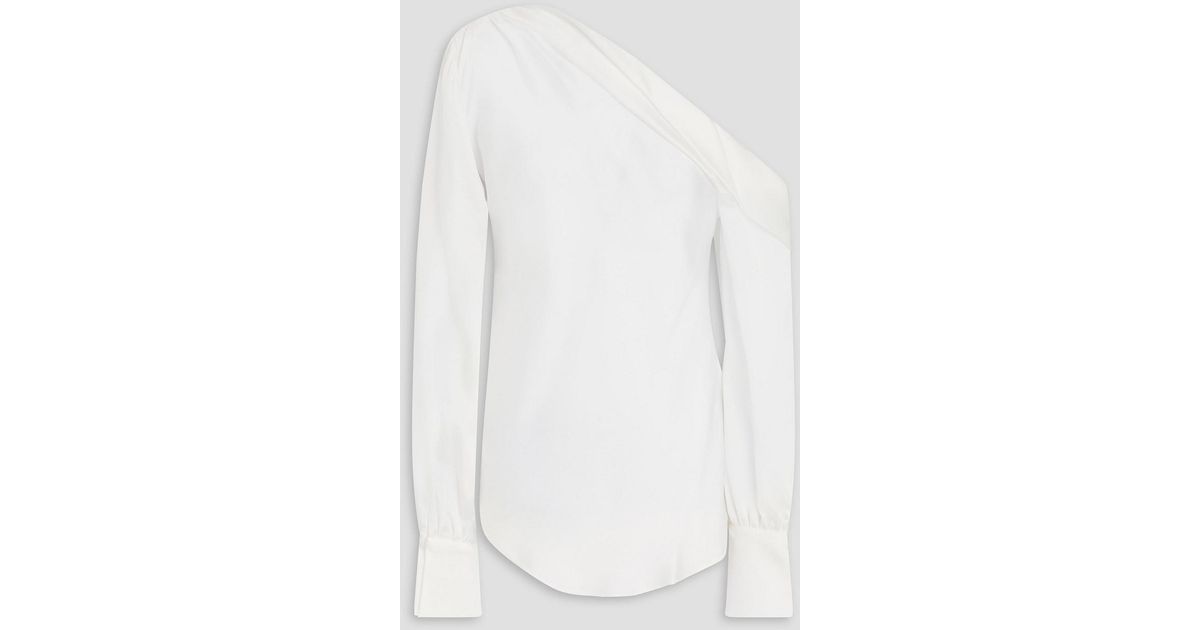 Jonathan Simkhai Alice One-Shoulder Satin-Crepe Top in White | Lyst UK