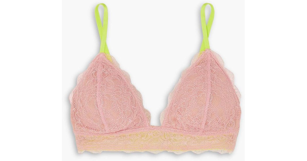 Dora Larsen Lotte Stretch-lace Triangle Bra in Pink | Lyst UK