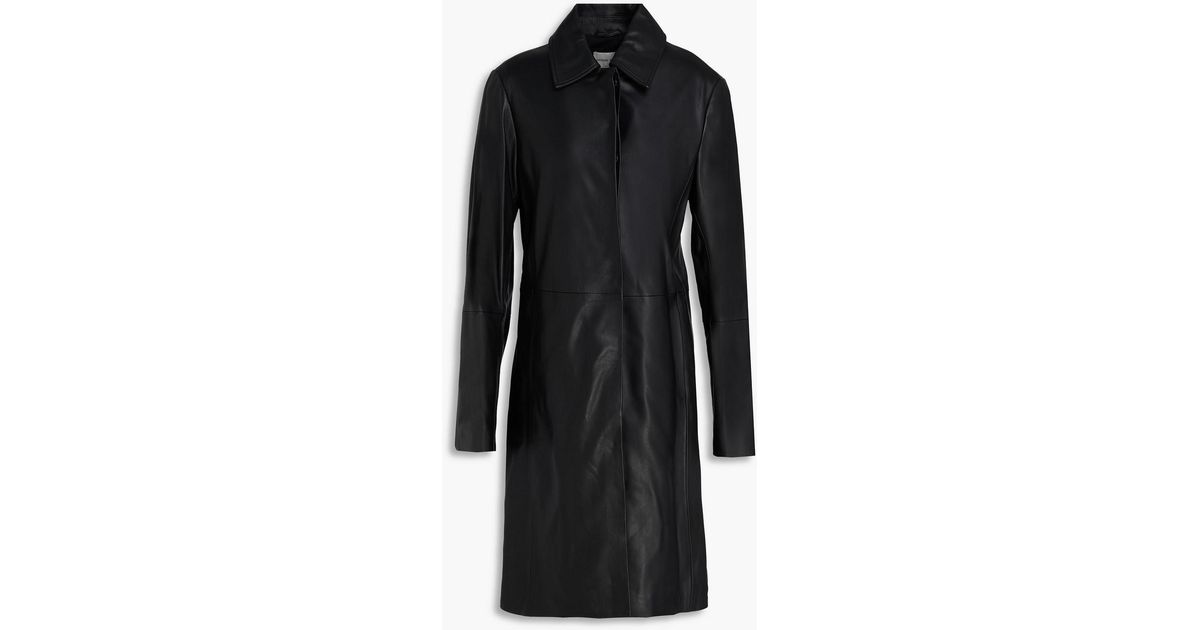 Loulou de Saison Gilo Leather Coat in Black | Lyst UK