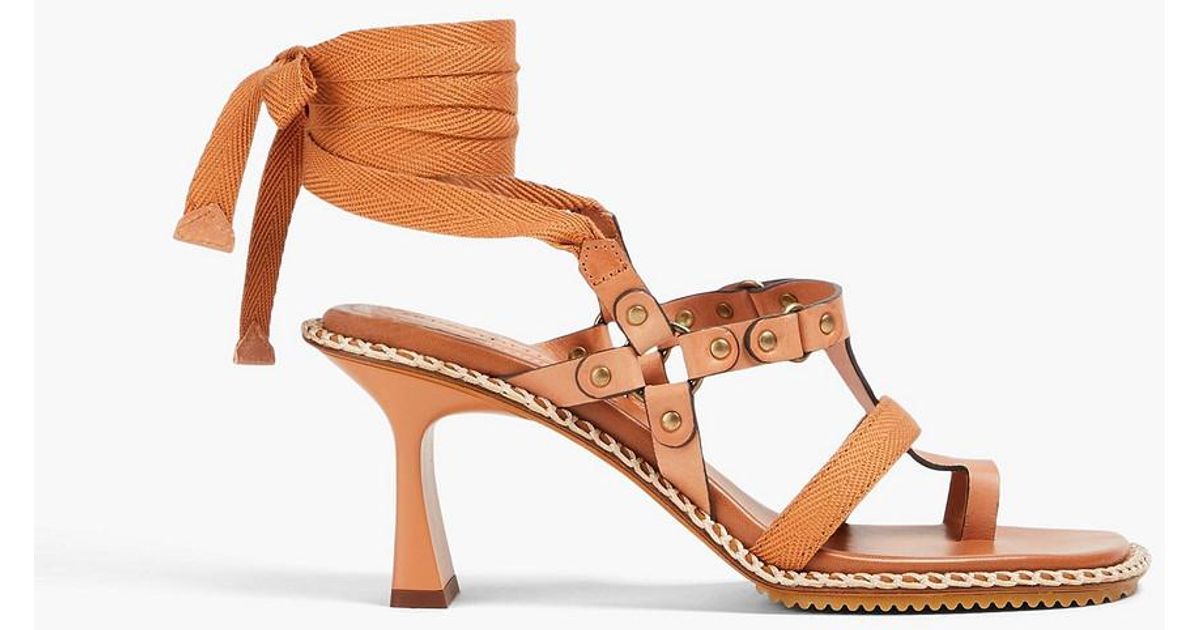 Zimmermann Grosgrain And Leather Sandals in Brown | Lyst