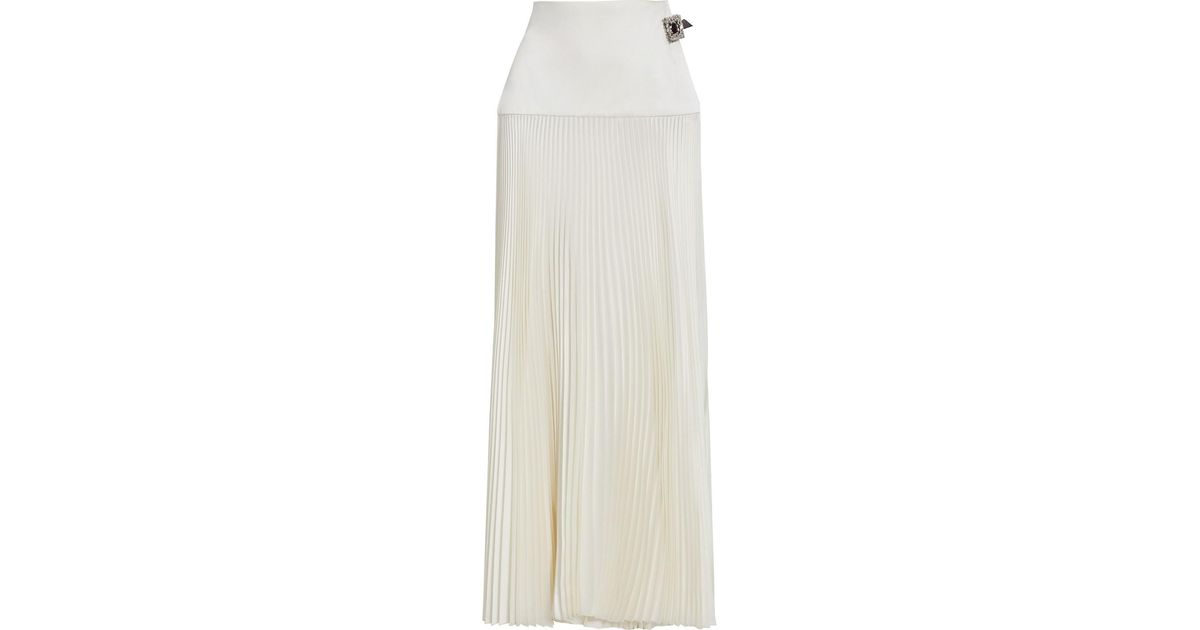 Alexandre Vauthier Embellished Pleated Silk-blend Satin Maxi Wrap Skirt ...