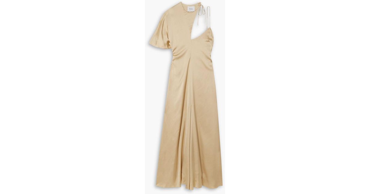Esse Studios Cutout Satin Maxi Dress in Natural | Lyst UK