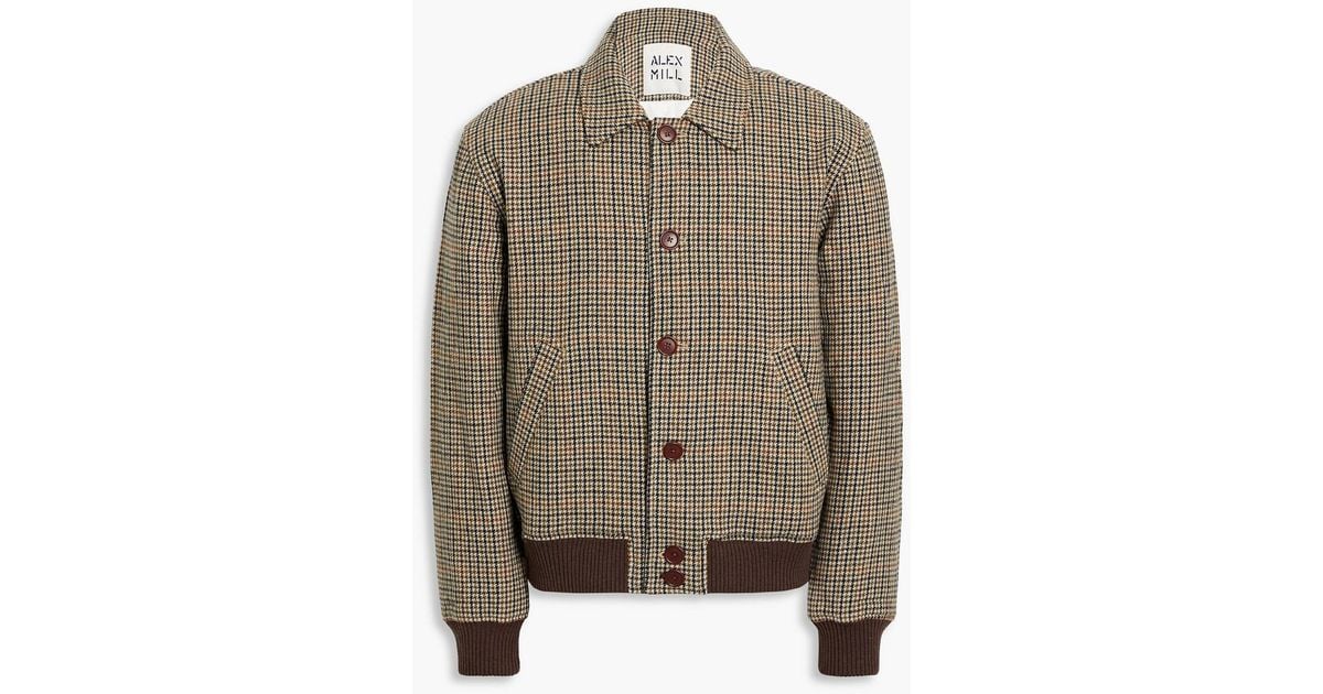 Alex Mill Houndstooth Wool-tweed Jacket in Brown for Men | Lyst