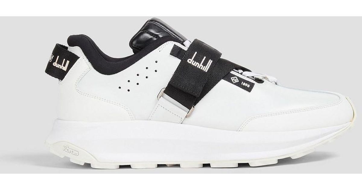 dunhill Aerial Strap Two-tone Perforated Leather Sneakers in White for ...