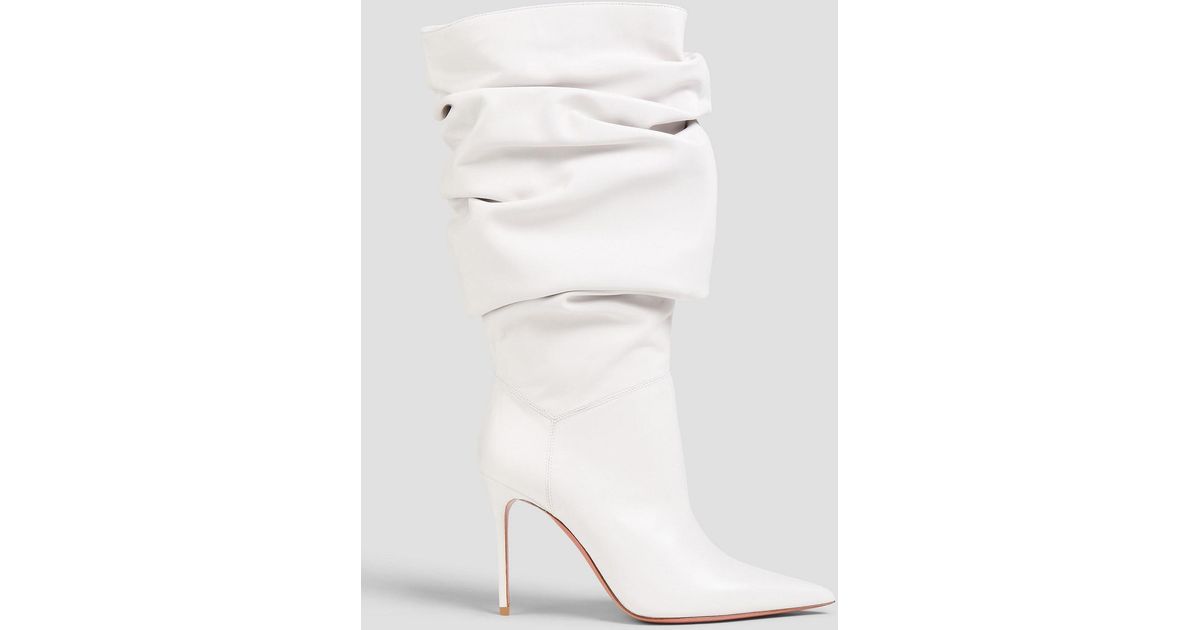 AMINA MUADDI Jahleel Leather Boots in White | Lyst