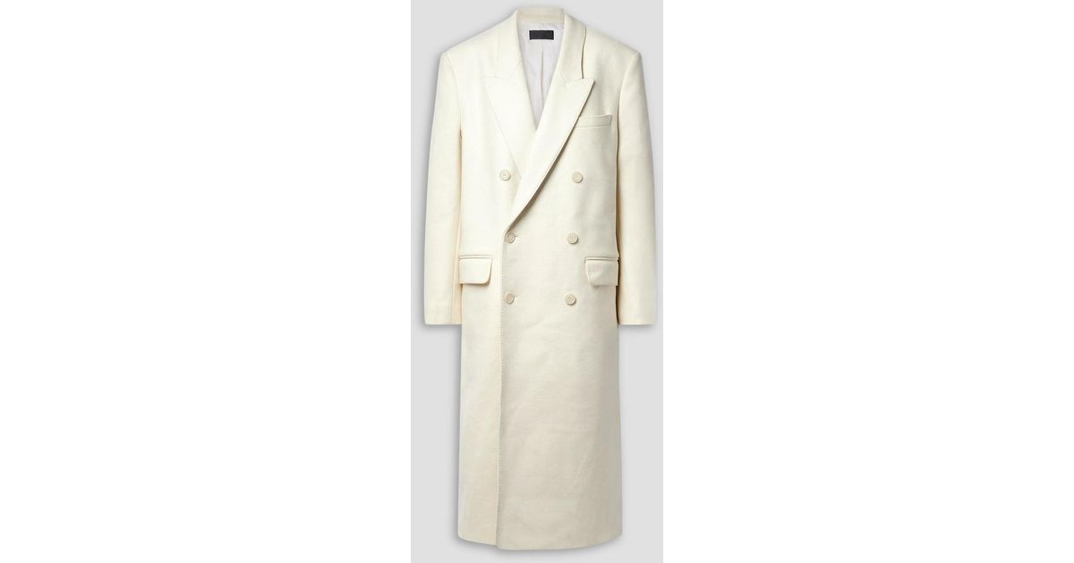 Nili Lotan Edmont Double-breasted Wool-blend Coat in White | Lyst UK