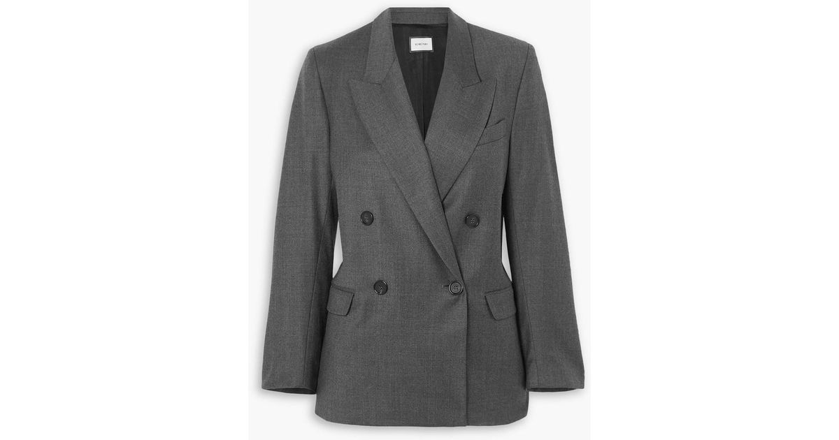 BEARE PARK Double-breasted Wool Blazer in Gray | Lyst