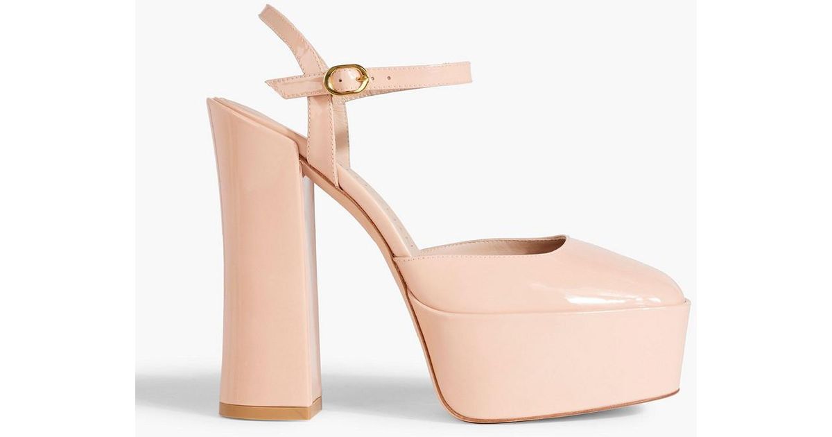 Stuart Weitzman Sky High 145 Patent-leather Platform Pumps in Pink | Lyst