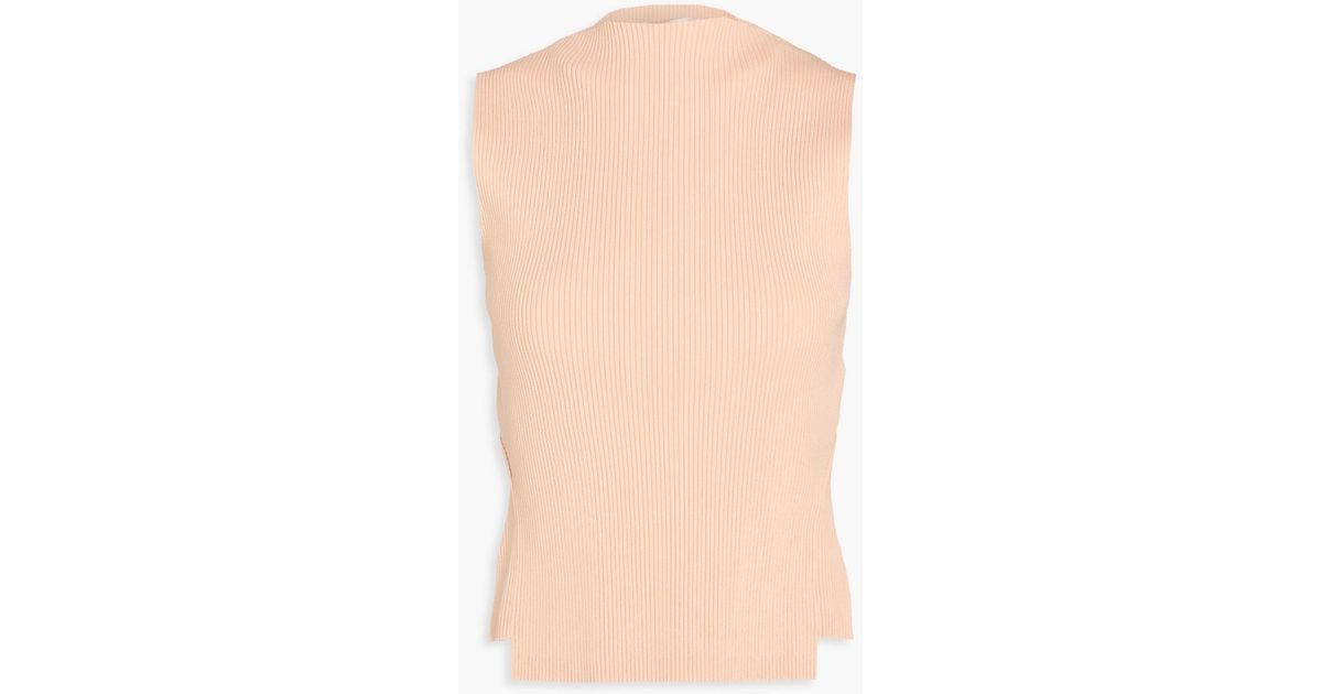 Victoria Beckham Ribbed-Knit Tank in Pink | Lyst UK
