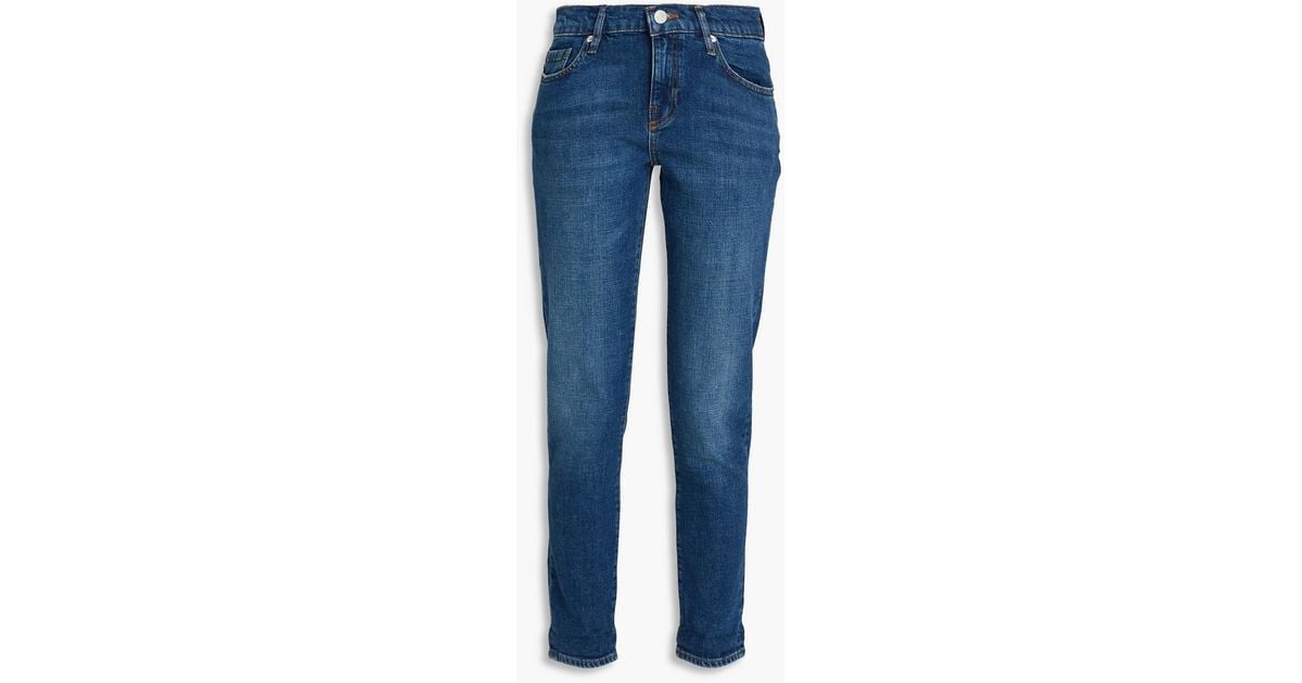 FRAME Le Garcon Boyfriend Jeans in Blue | Lyst