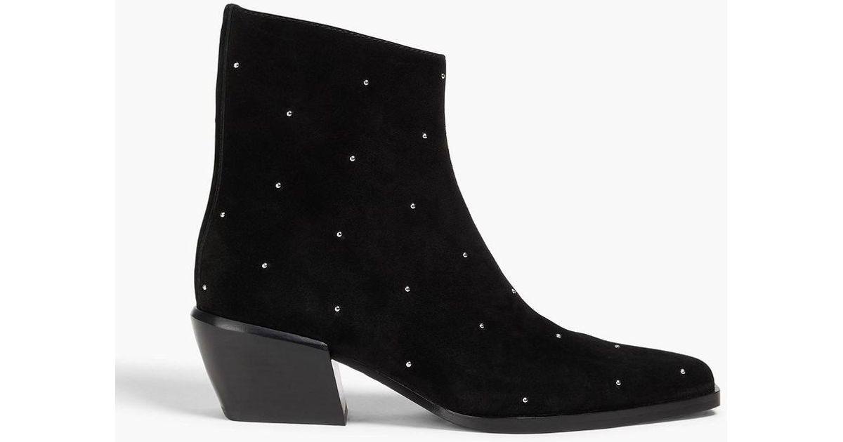 Rag & Bone Joni Studded Suede Ankle Boots in Black | Lyst UK