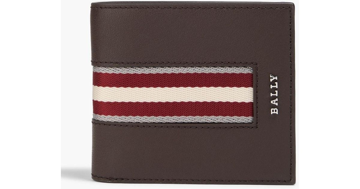 Bally Striped Leather Wallet in Brown for Men | Lyst UK