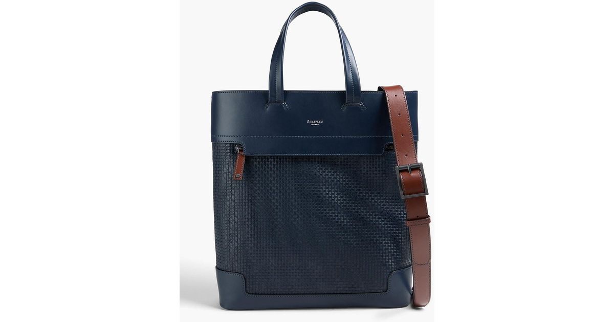 Serapian Stepan Smooth And Textured Tote in Blue for Men | Lyst UK