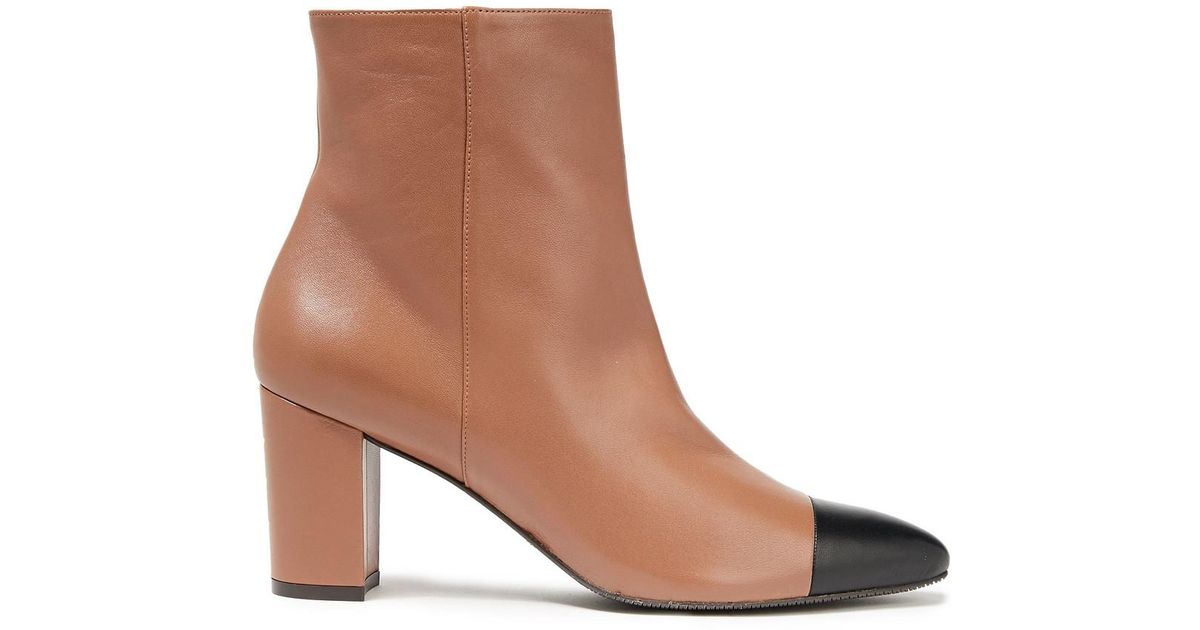 Stuart Weitzman Jill Two-Tone Leather Ankle Boots in Brown | Lyst UK