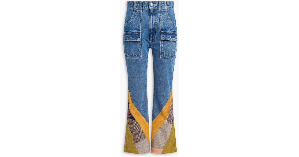 ANDERSSON BELL Olivia Patchwork High-rise Bootcut Jeans in Blue | Lyst UK