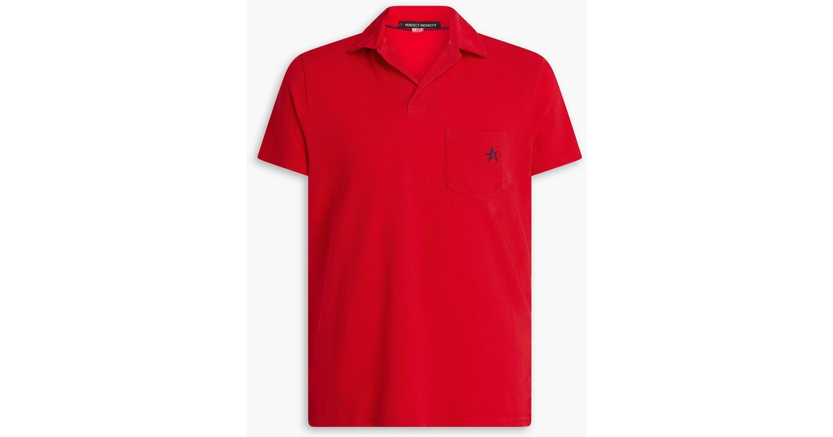 Perfect Moment Cotton-piqué Polo Shirt in Red for Men | Lyst UK