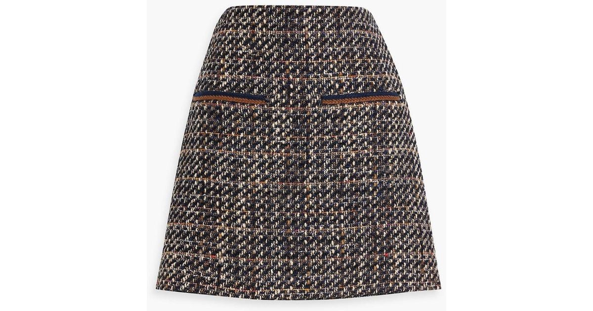 Veronica Beard Perry Metallic Tweed Mini Skirt in Blue | Lyst