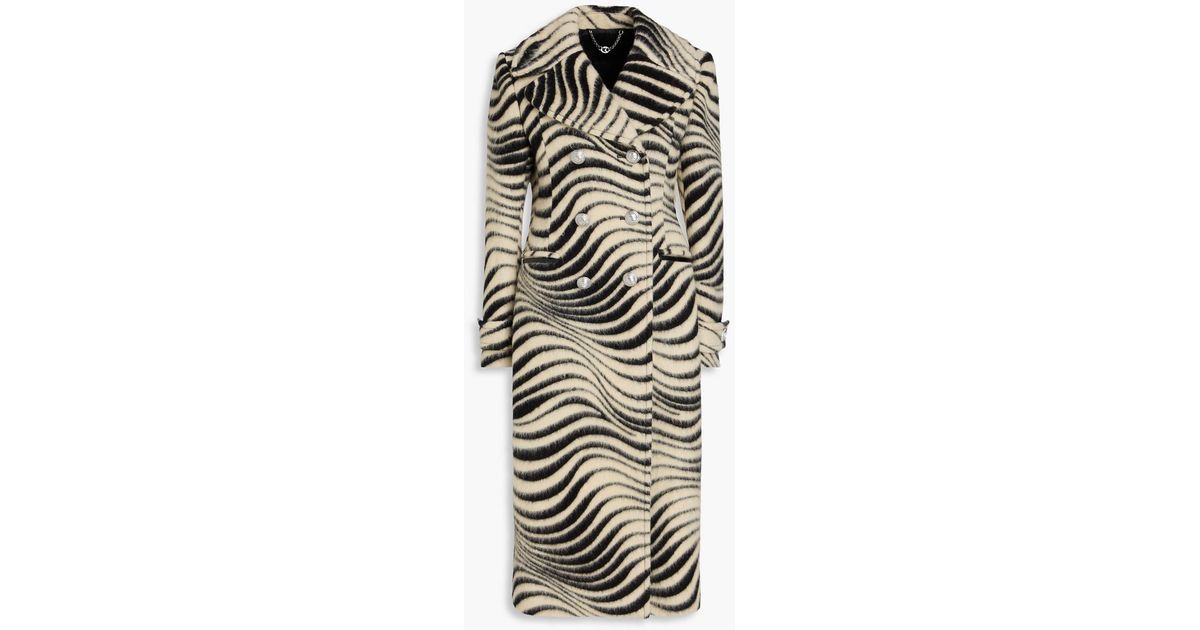 Rabanne Zebra-print Wool And Silk-blend Felt Coat | Lyst UK