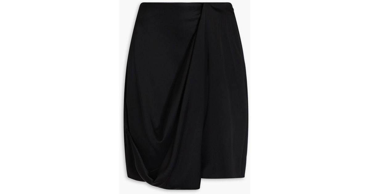 JW Anderson Draped Satin Mini Skirt in Black | Lyst