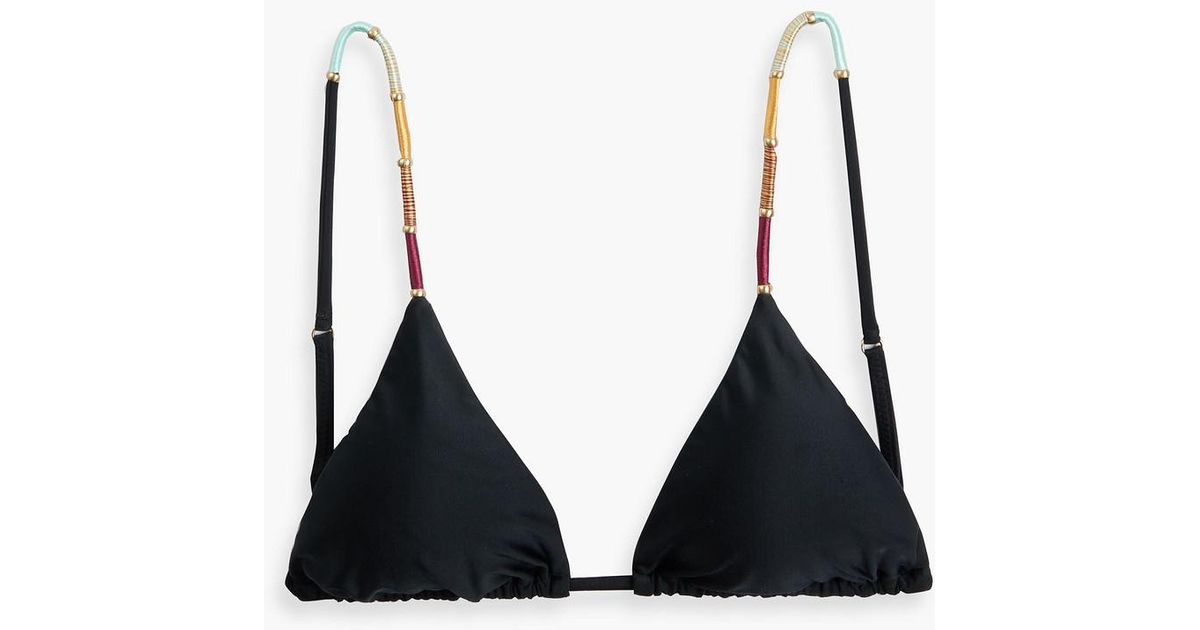 ViX Nic Embellished Triangle Bikini Top in Black | Lyst