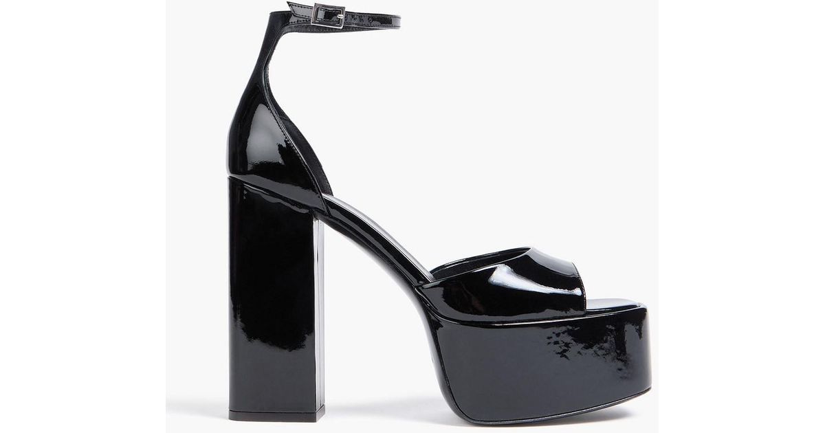 Paris Texas Patent-Leather Platform Sandals in Black | Lyst UK