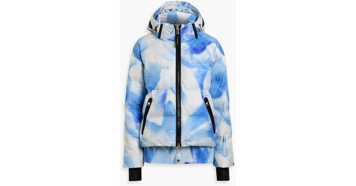 Bogner Kelly Printed Quilted Down Ski Jacket in Blue | Lyst