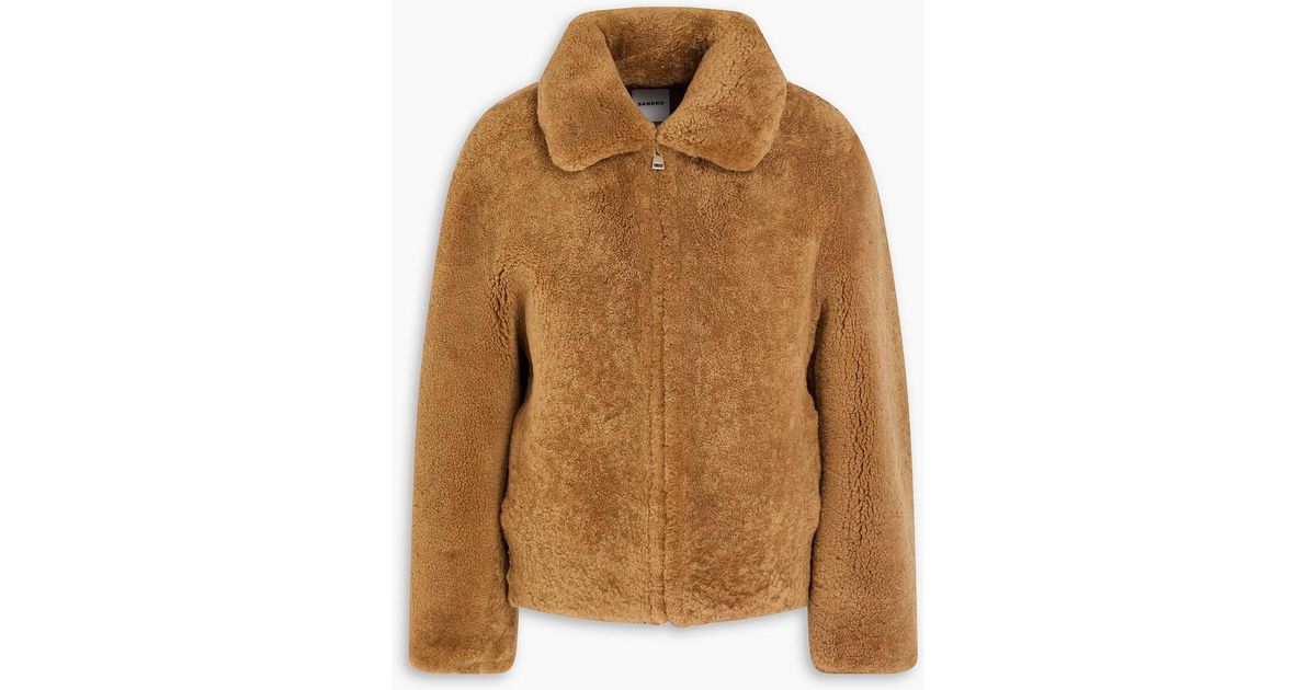 Sandro Shearling Jacket in Brown for Men | Lyst UK