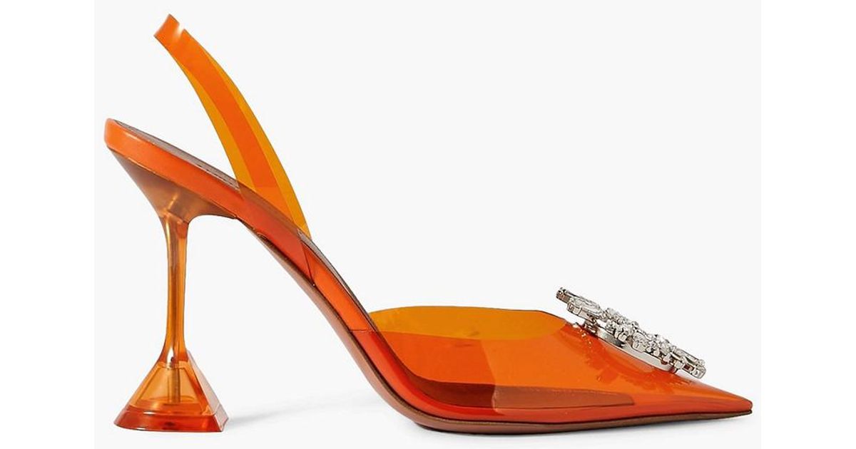 AMINA MUADDI Begum Glass Crystal-embellished Pvc Slingback Pumps in ...