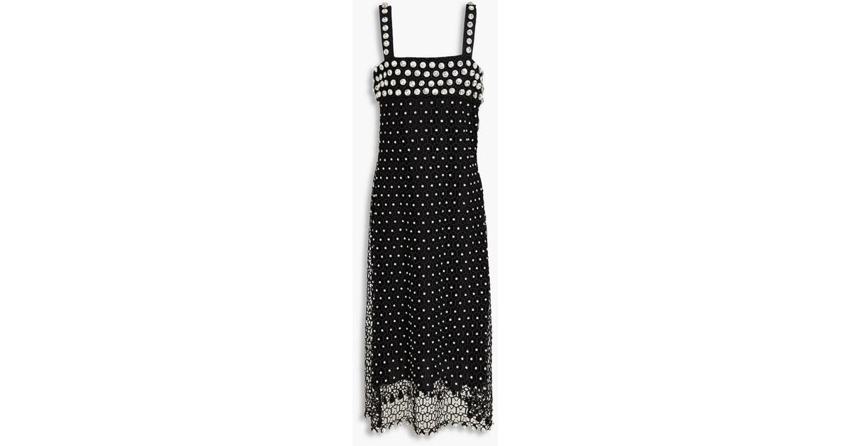 Jonathan Simkhai Kelilah Crystal-embellished Macramé Lace Midi Dress in ...