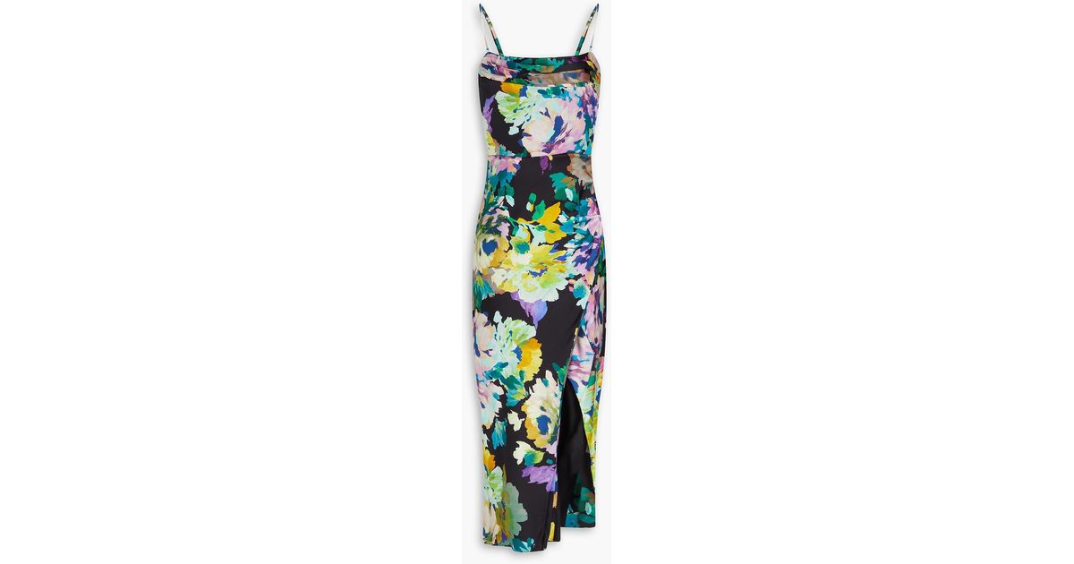 Nicholas Skyler Draped Floral-print Silk-satin Midi Dress in White | Lyst Nicholas Skyler Draped Floral-print Silk-satin Midi Dress in White | Lyst
