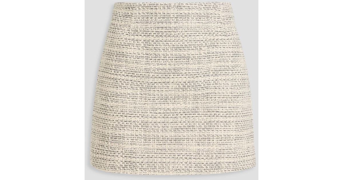 STAUD Anita Cotton-Tweed Mini Skirt in Natural | Lyst UK