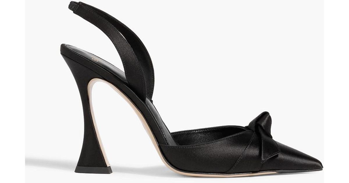 Alexandre Birman Clarita Bell Bow-Detailed Satin Slingback Pumps in ...