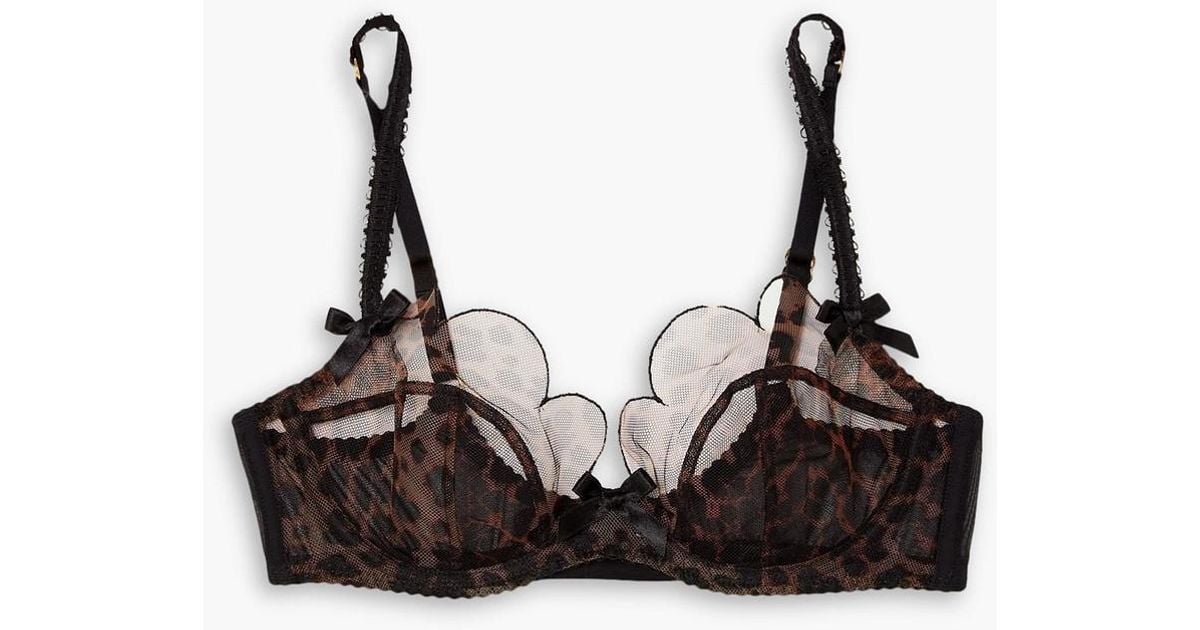 Agent Provocateur Lorna Scalloped Leopard-print Tulle Underwired Soft ...
