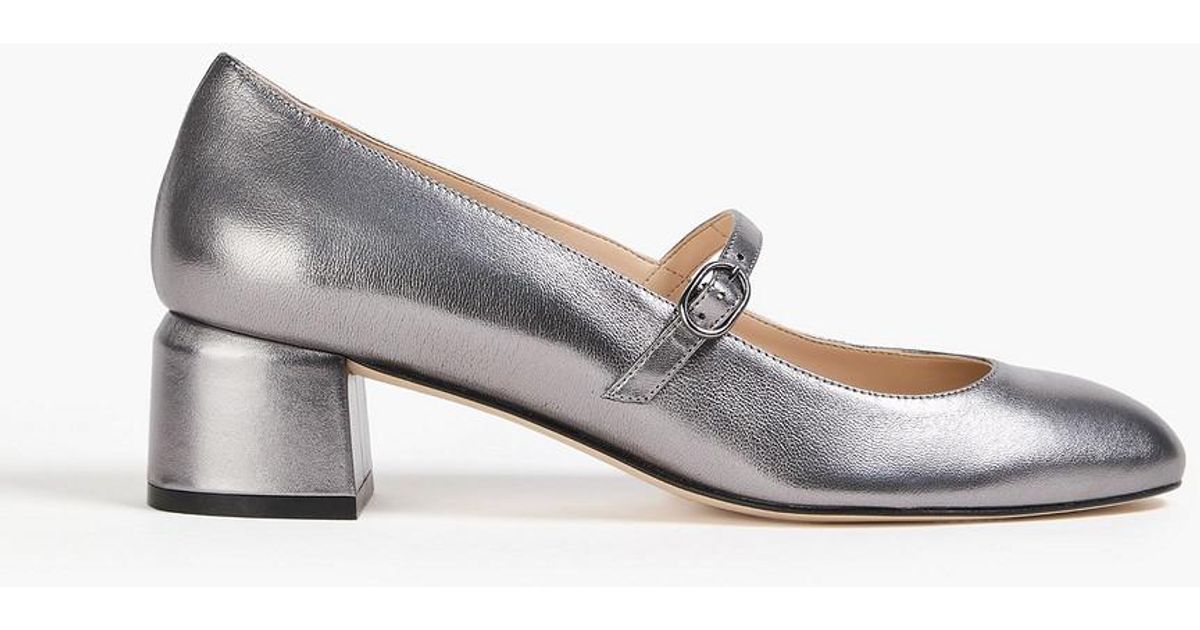 Stuart Weitzman Gabby 45 Leather Mary Jane Pumps in Metallic | Lyst Canada