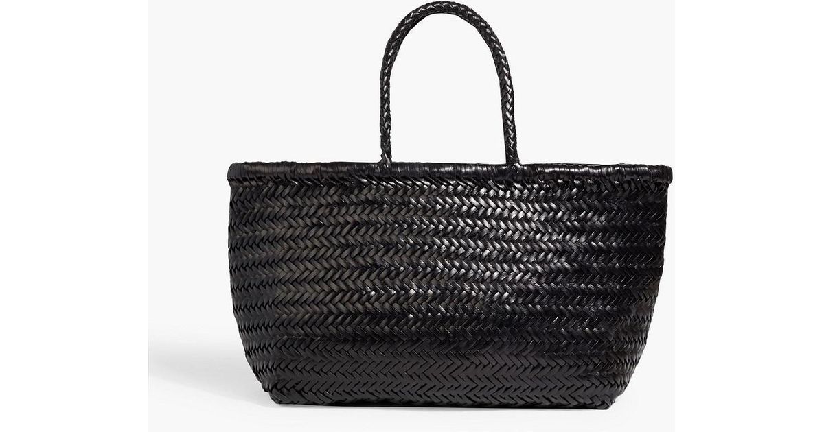 Dragon Diffusion Triple Jump Woven Leather Tote in Black | Lyst