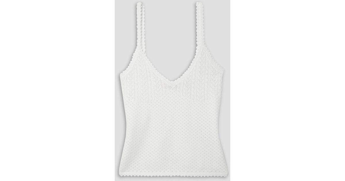 Doen Addie Cotton-lace Tank in White | Lyst