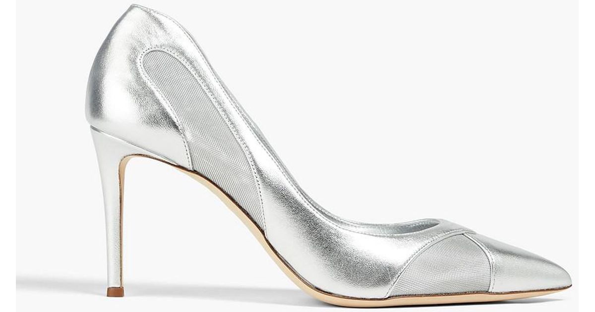 Giuseppe Zanotti Anna Leather And Mesh Pumps in White | Lyst UK