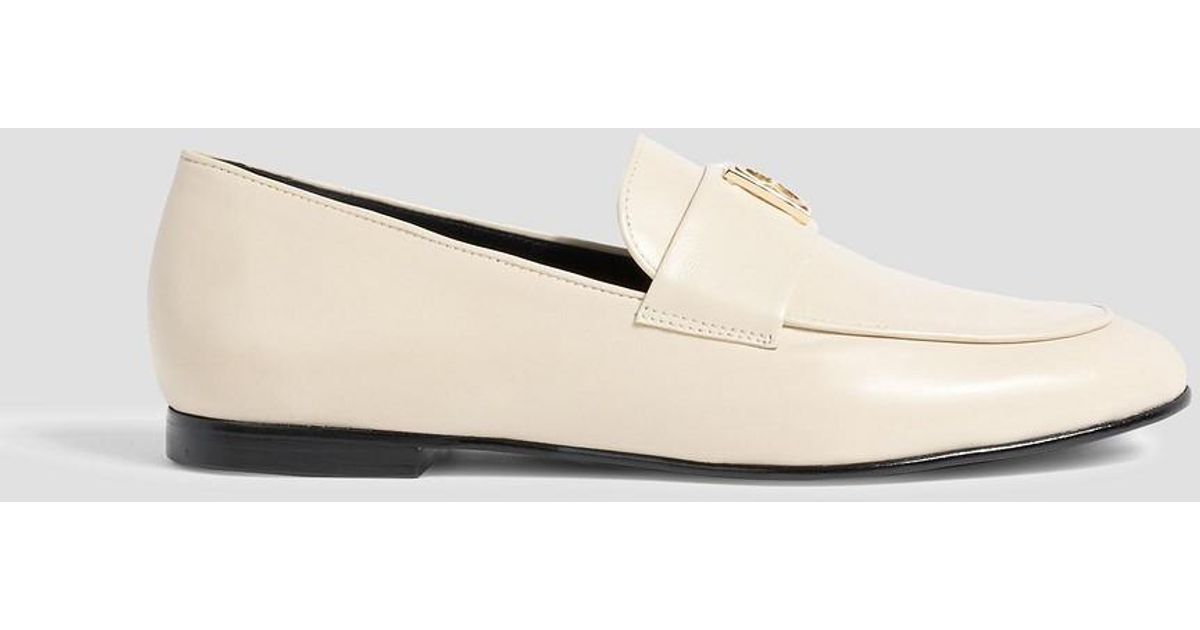 Anine Bing Corrine Embellished Leather Loafers in White | Lyst