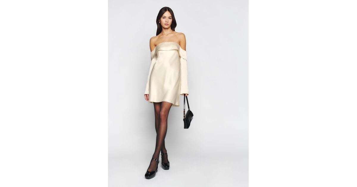 Reformation Maves Satin Dress in White | Lyst Canada