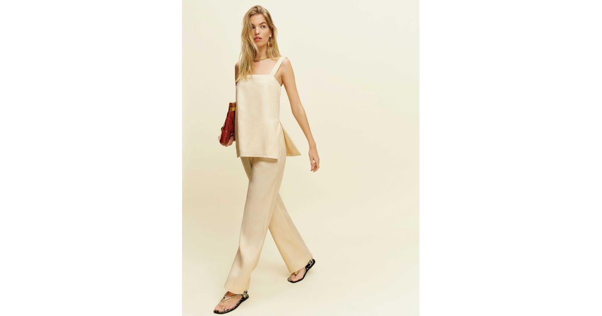 Reformation Kristen Linen Two Piece in Natural | Lyst
