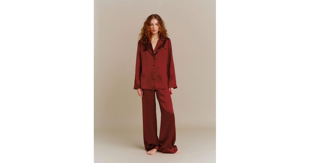 Reformation Ella Silk Set in Red | Lyst UK