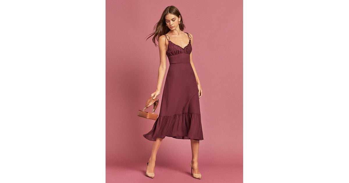 Reformation Embry Dress in Purple | Lyst