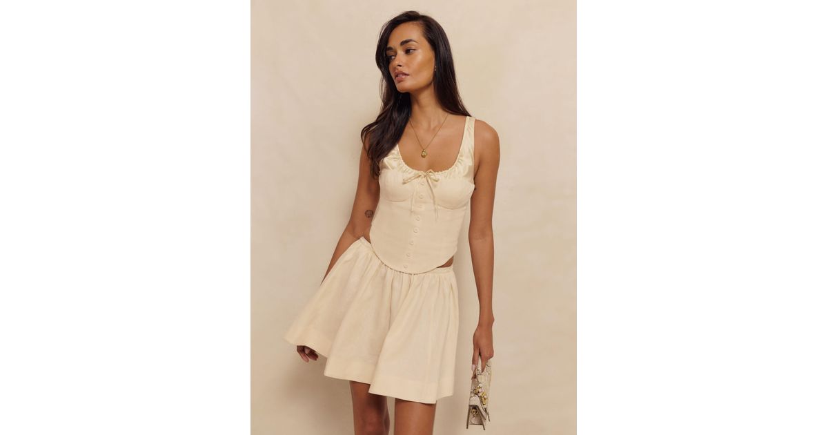 Reformation Evy Linen Two Piece in Natural | Lyst