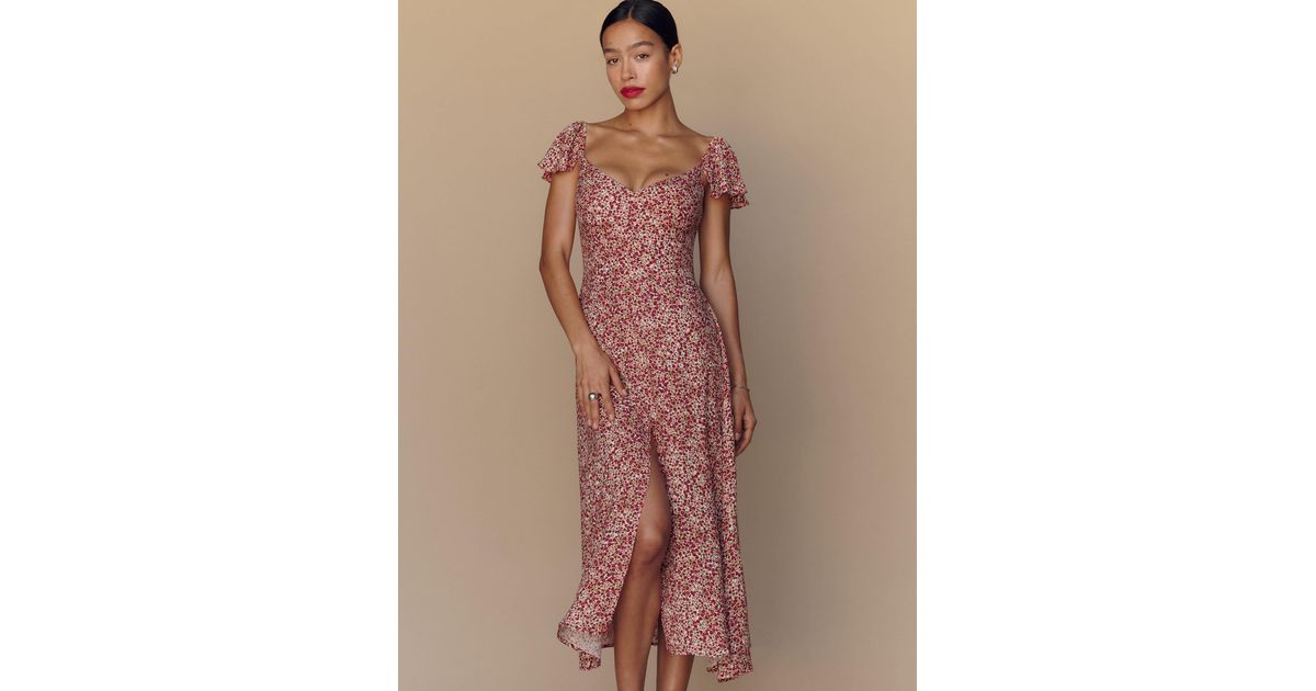 Reformation Petites Baxley Dress in Brown | Lyst