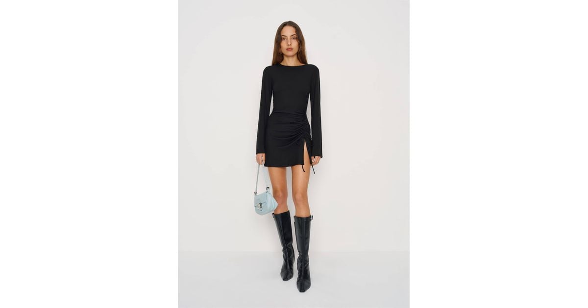 Reformation Isabella Knit Dress in Black | Lyst UK