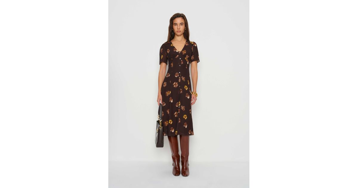 Reformation Lise Dress 0 in Natural | Lyst UK