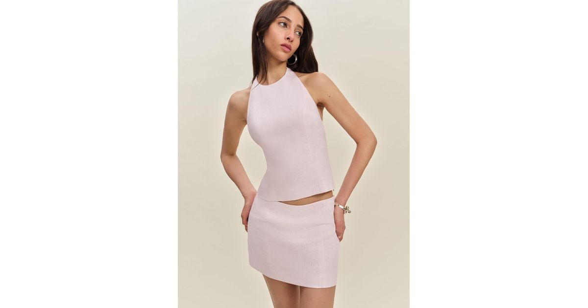 Reformation Avielle Linen Two Piece 10 in Pink | Lyst