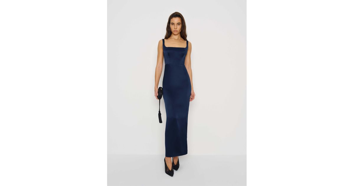 Reformation Ambre Silk Dress 0 in Blue | Lyst UK